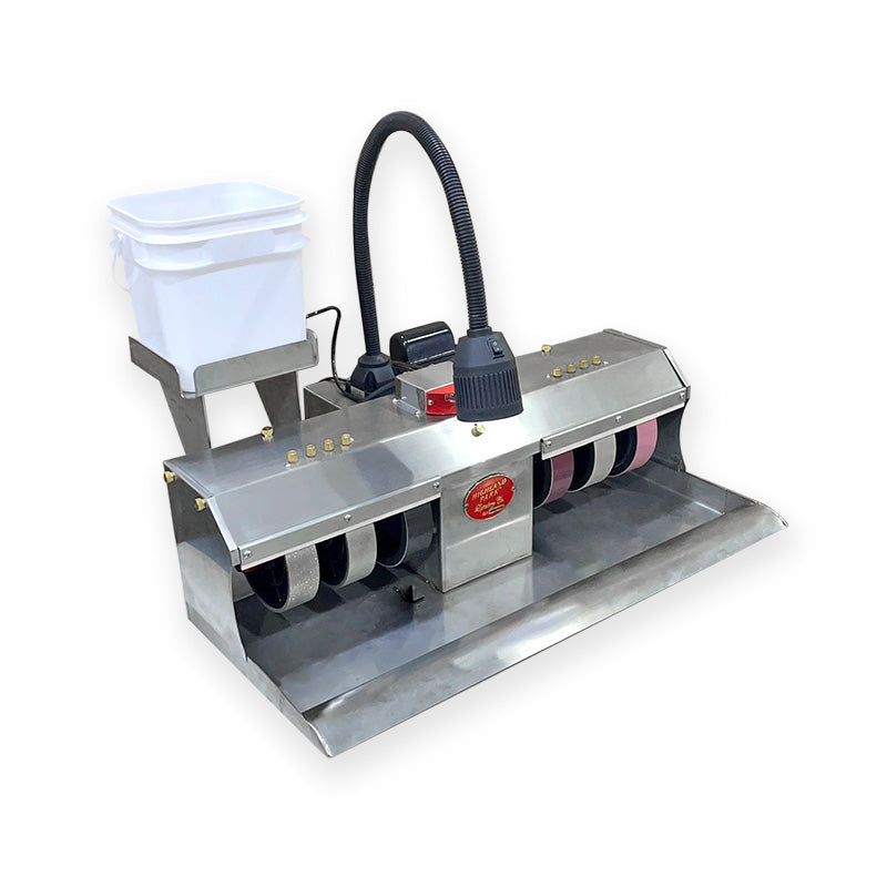 Highland Park Model CB6 stainless steel cabbing machine includes wheel